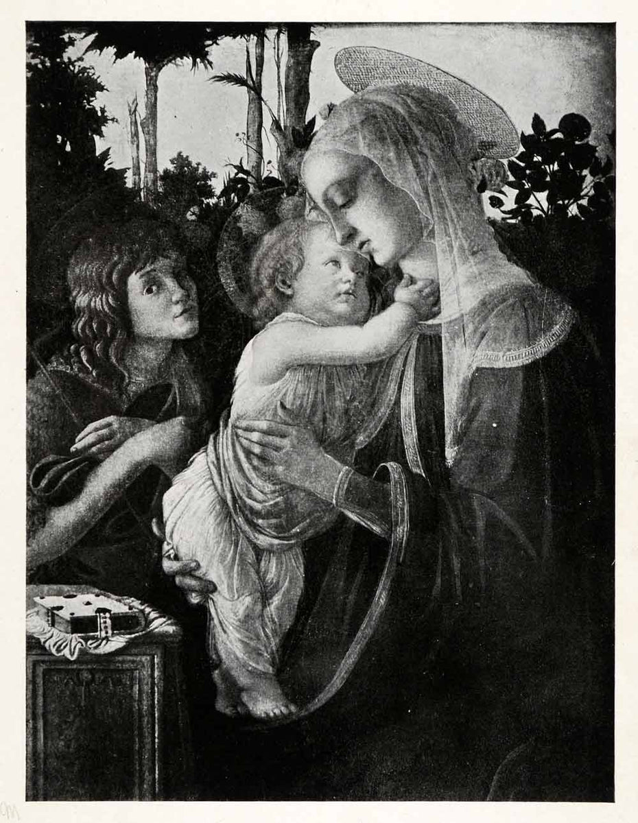 1903 Print Alessandro Botticelli Religious Art Virgin Mary Baby Jesus ...
