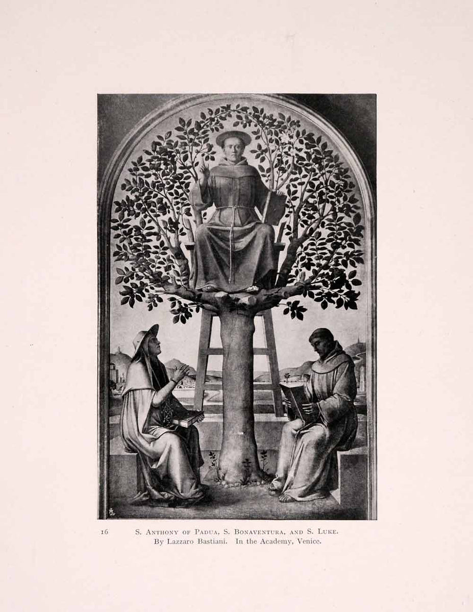 1907 Print Lazzaro Bastiani Saint Anthony Padua Bonaventura Luke XAG8 ...