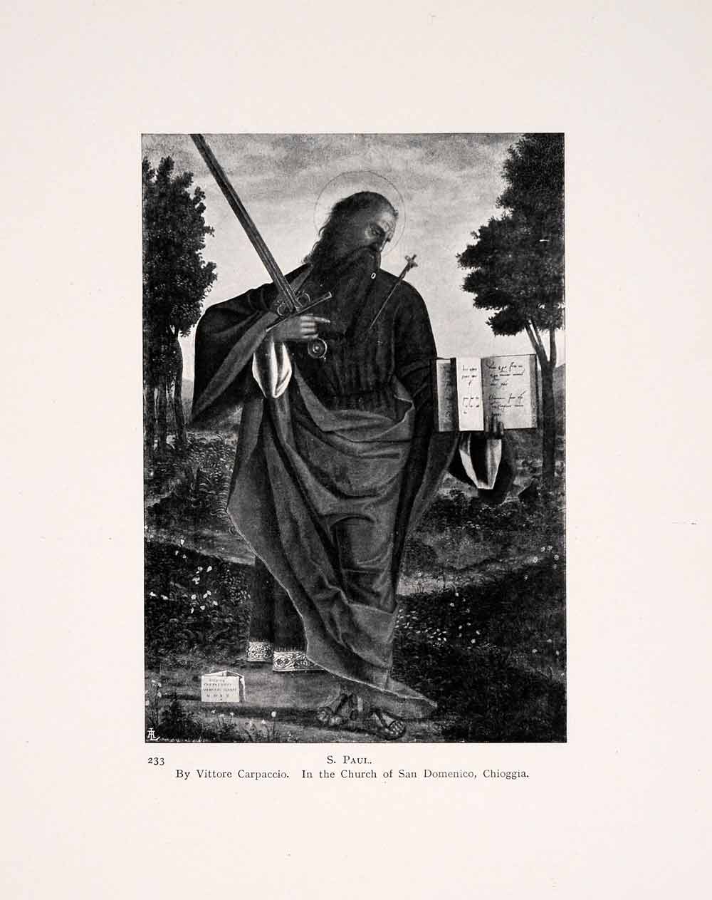 1907 Print Vittore Carpaccio Saint Paul Iconography Religious Sword XA ...