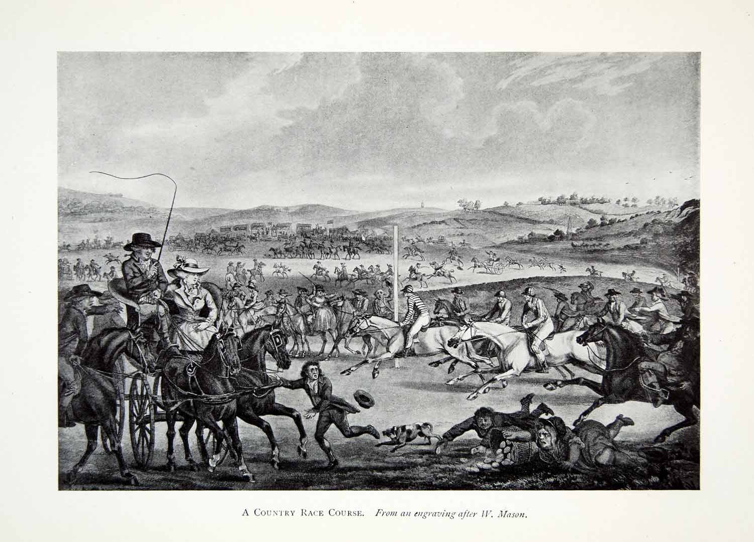 1907 Print William Mason Country Race Course Horses Landscape Scenery ...