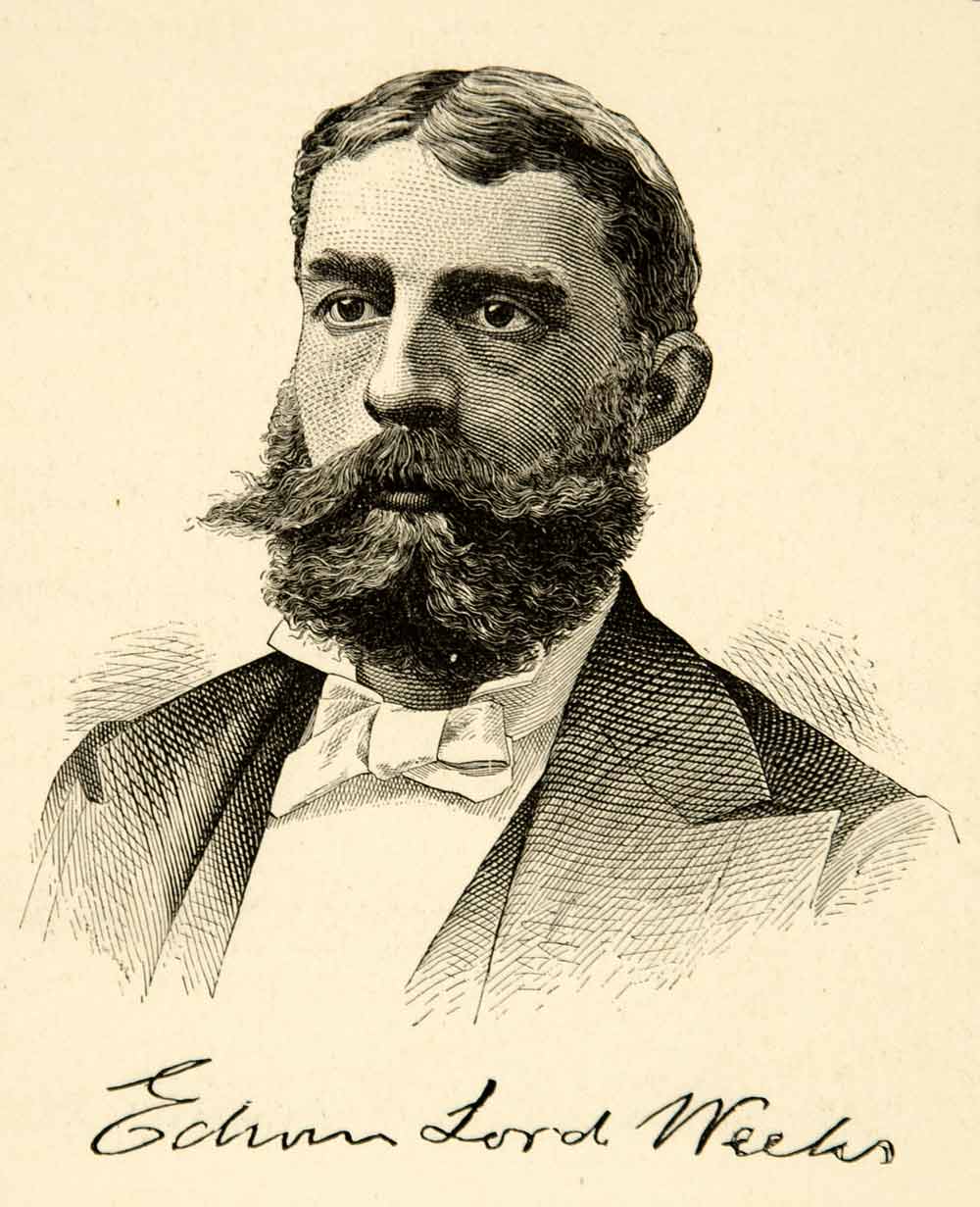 1881 Wood Engraving Portrait Edwin Lord Weeks American Artist Painter ...