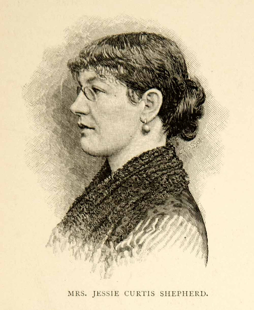 1881 Wood Engraving Portrait Jessie Curtis Shepherd Illustrator Artist ...