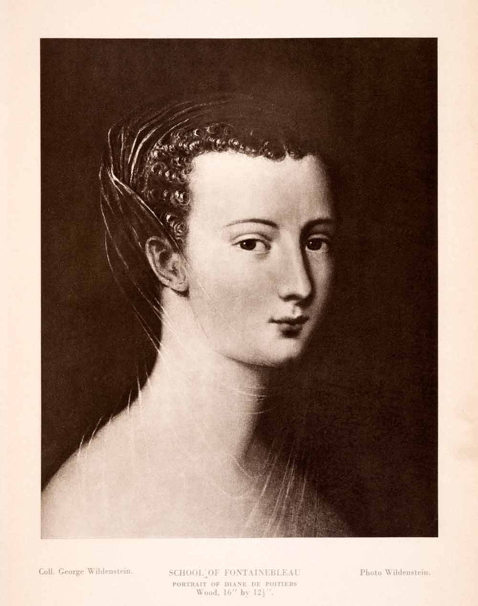 1939 Photogravure Diane Poitiers Portrait Curls Mistress Georges XAJ6 ...