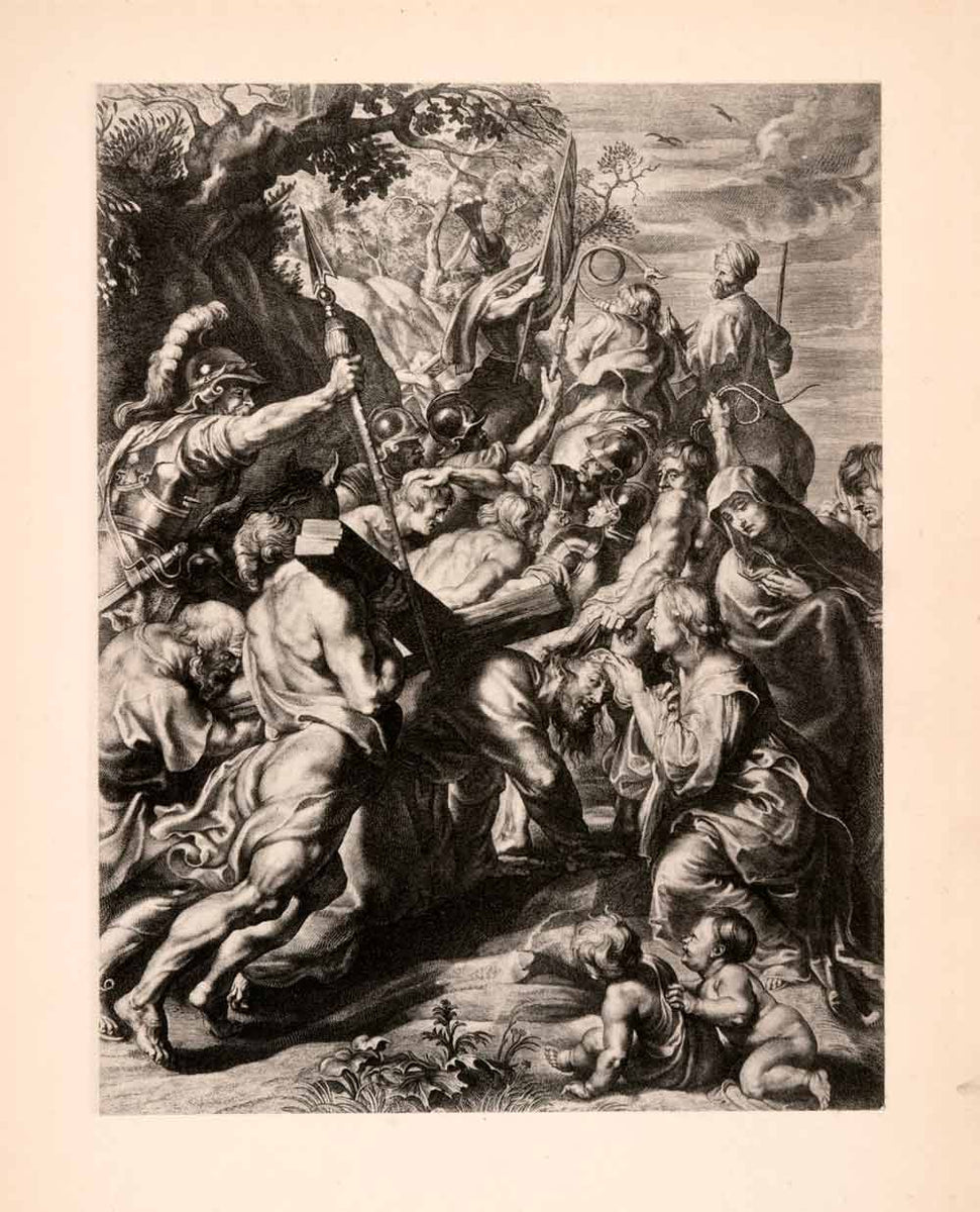 1896 Heliogravure Christ Ascending Calvary Rubens Crucifixion Apostle ...