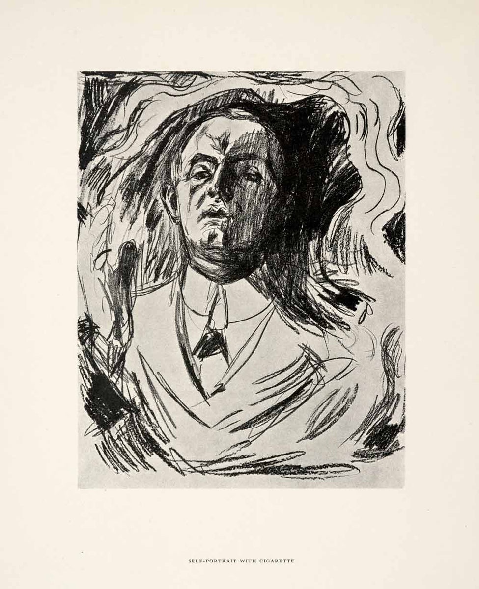 Edvard Munch Self Portrait With Cigarette