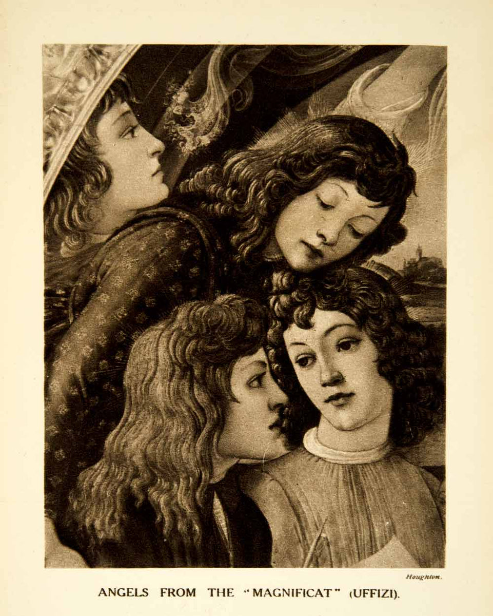 1915 Photogravure Sandro Botticelli Angels Magnificat Detail Renaissan ...