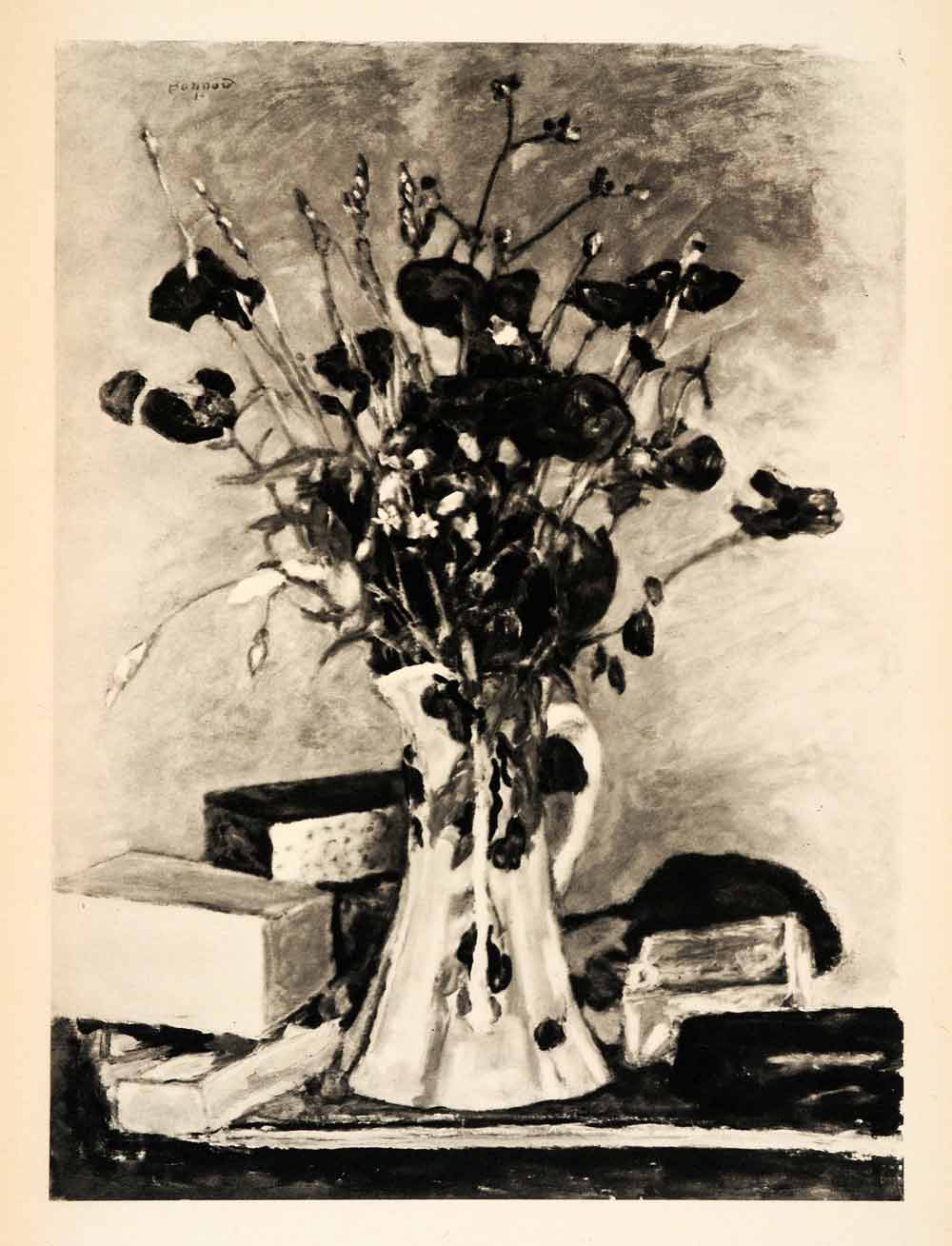 1939 Photogravure Pierre Bonnard Flowers Vase Post-Impressionism Still ...