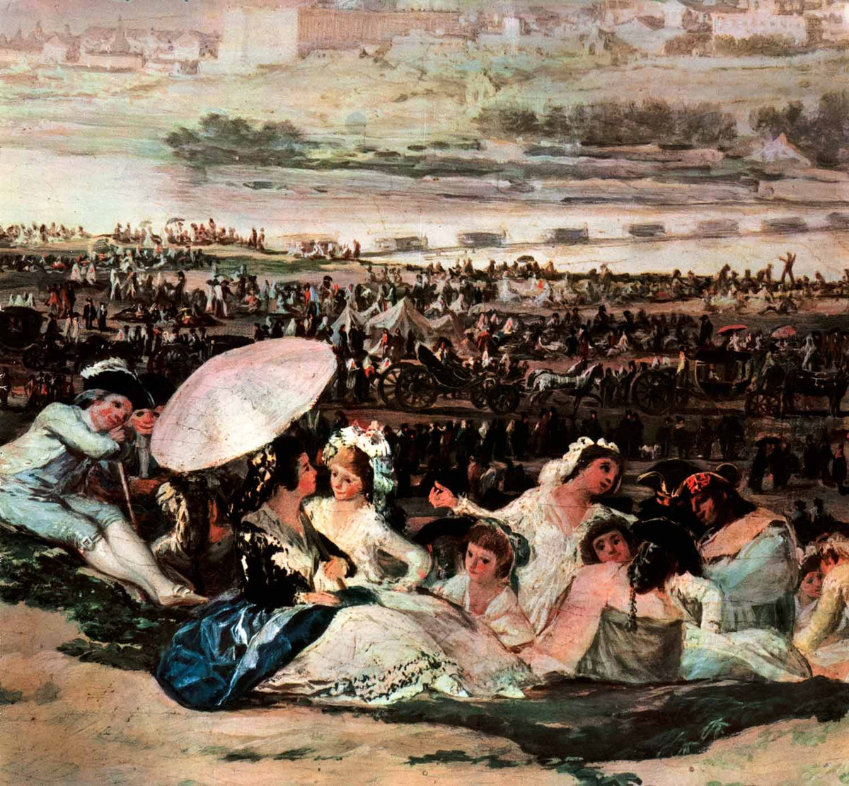 1956 Print Madrid Francisco Goya Victorian Festival Umbrella Pradera S ...