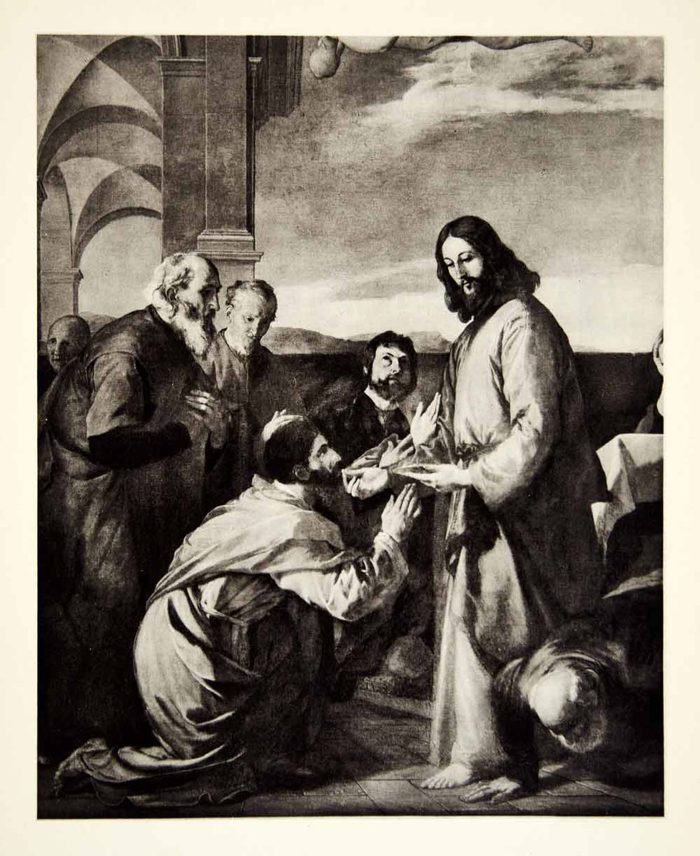 1937 Photogravure Jusepe De Ribera Tenebrist Art Communion Apostles Je ...
