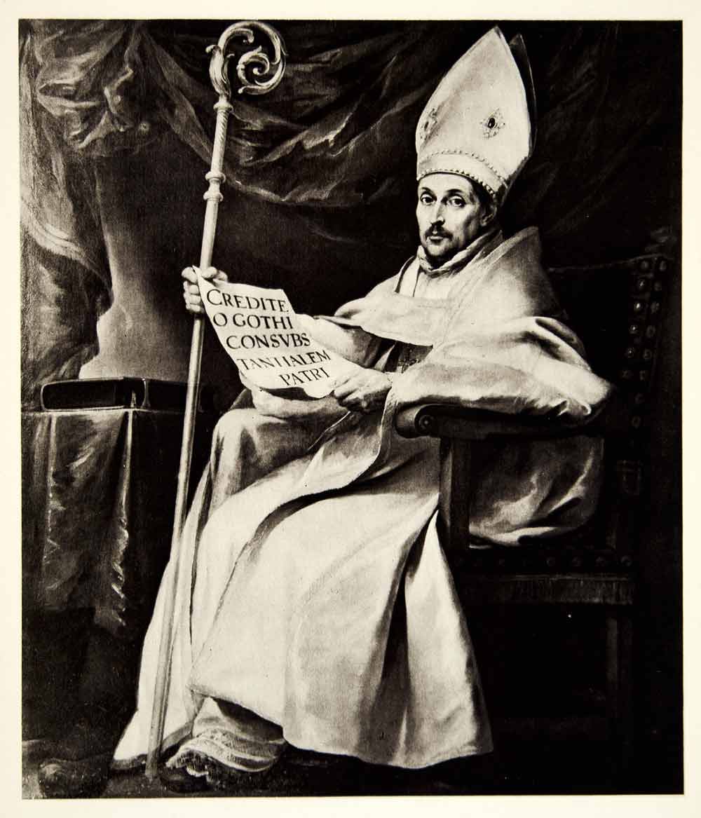 1937 Photogravure Bartolome Esteban Murillo Baroque Art Saint Leander ...