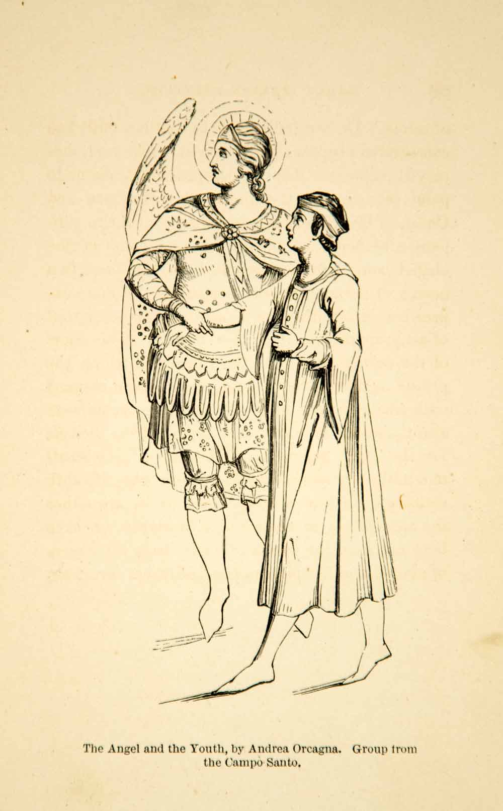 1858 Print Andrea Orcagna Angel Youth Renaissance Religious Art Campo ...