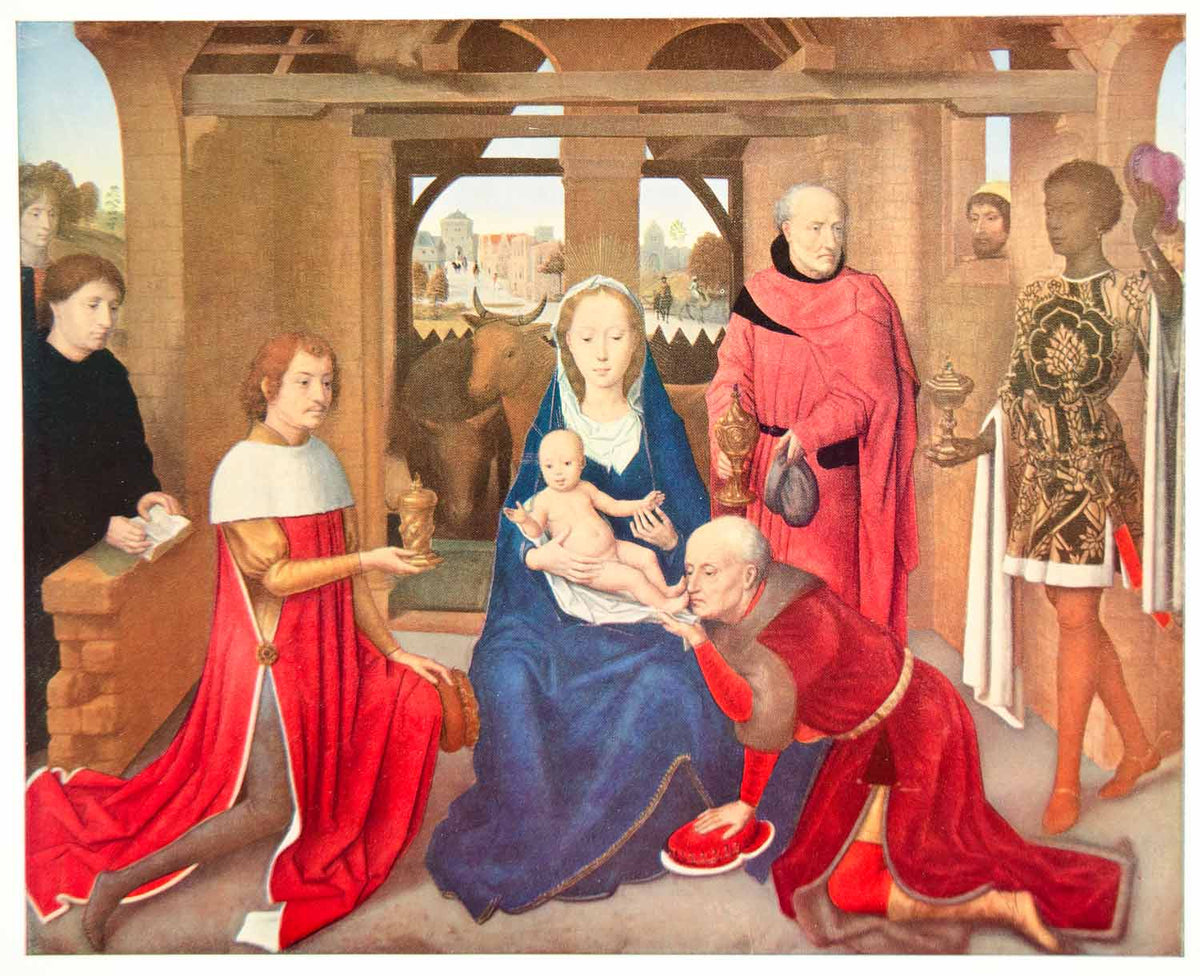 1950 Photolithograph Hans Memling L'Adoration Des Mages Magi Religious ...