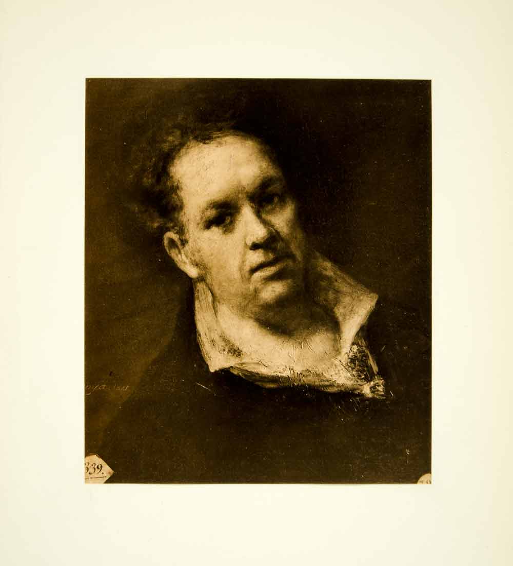 1922 Photogravure Francisco Goya Art Self Portrait Spanish Romanticism ...