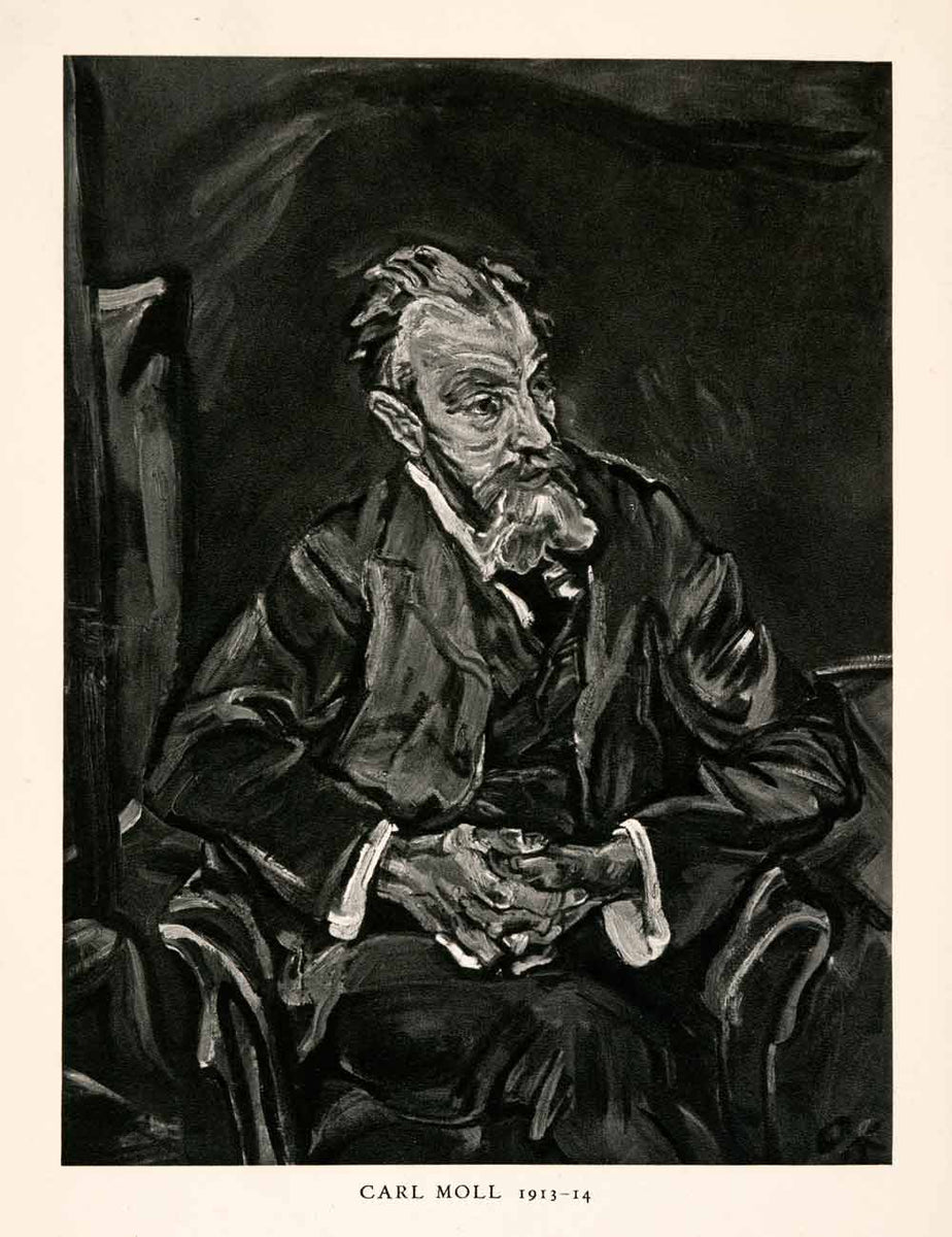 1948 Photogravure Carl Moll Portrait Expression Vienna Austria Oskar X ...