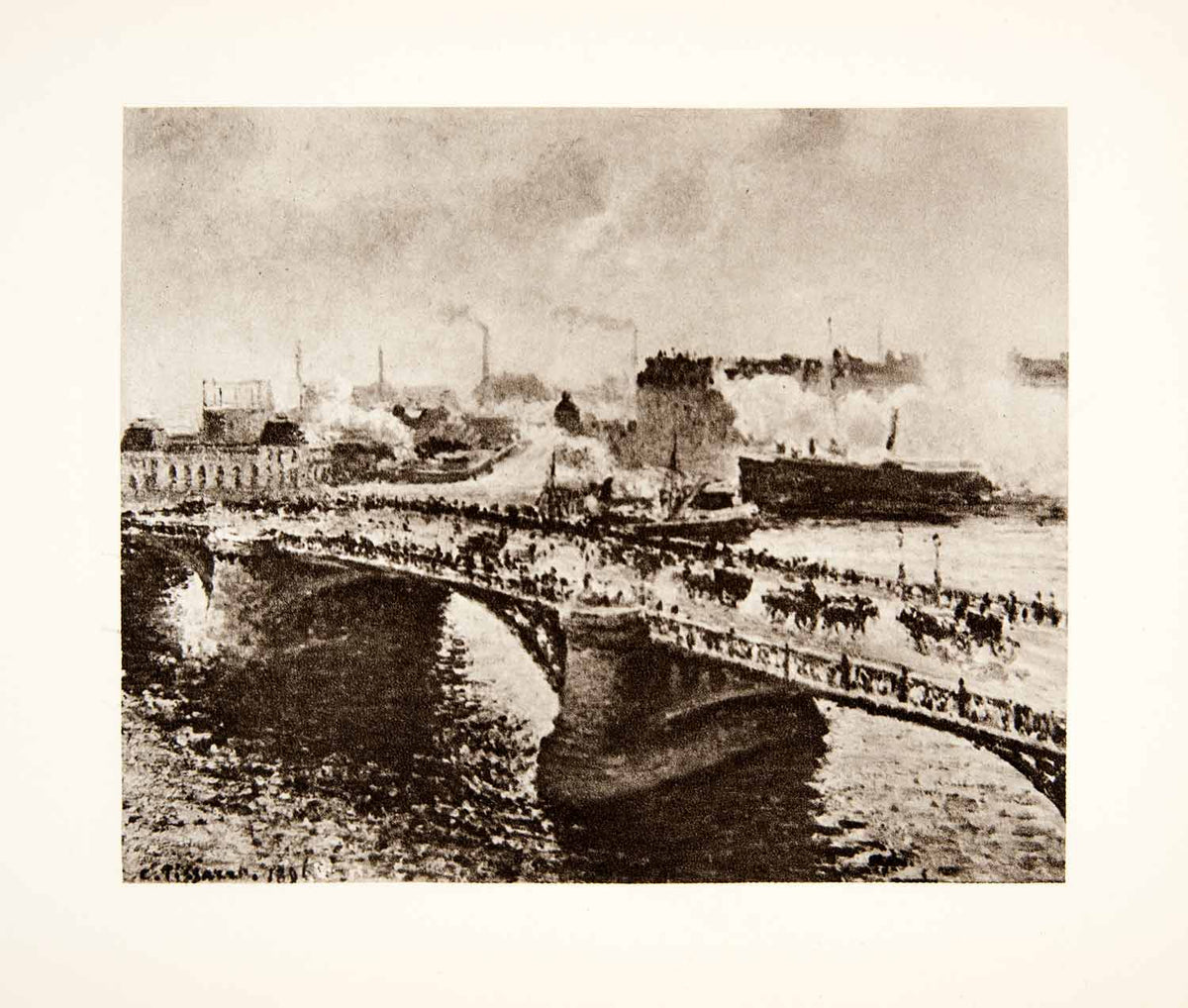 1931 Photogravure Rouen-Boieldieu Bridge France River Historic Camille ...