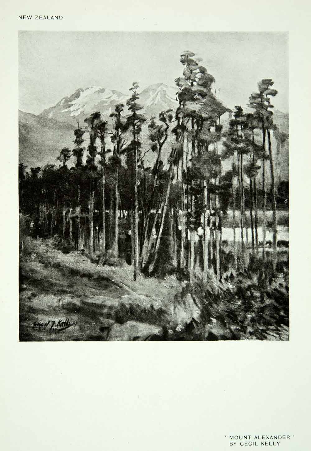 1917 Print Mount Alexander Cecil Kelly Landscape Scenery Mountain New ...
