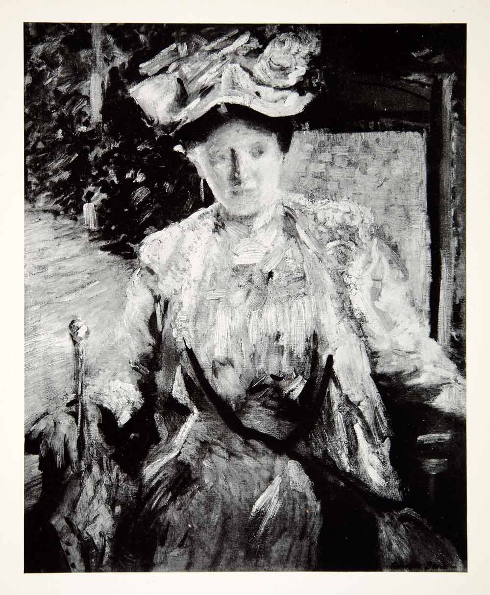 1937 Print On Porch Adolphe Borie Art Portrait Woman Costume Victorian ...