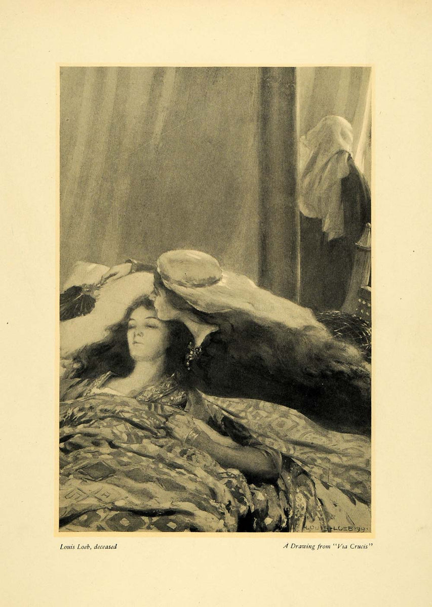 1911 Print Via Crucis Louis Loeb Stations Cross Portrait Fashion Drawi ...