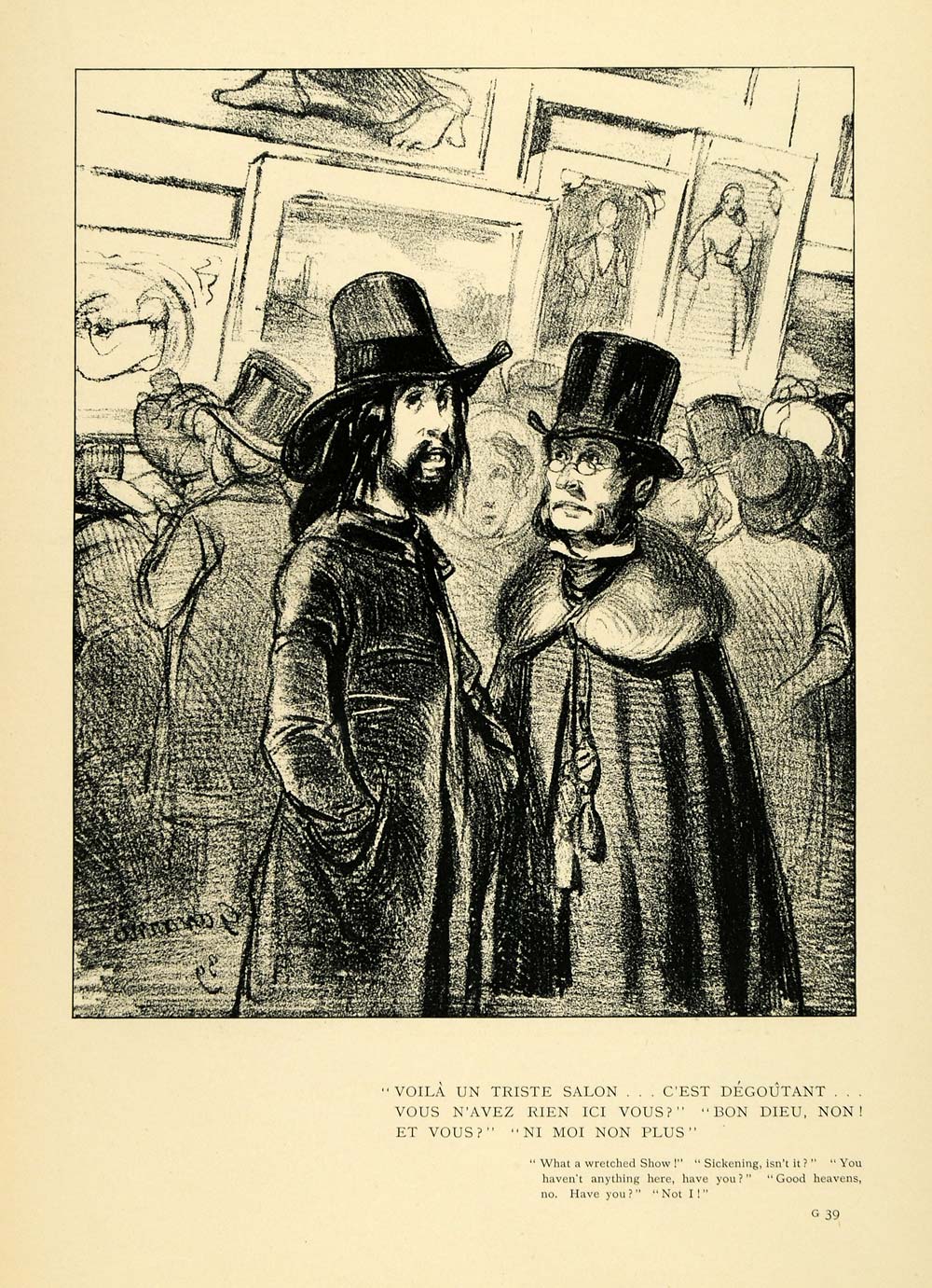 1904 Print Paul Gavarni French Art Gallery Show Distasteful Humorous M ...
