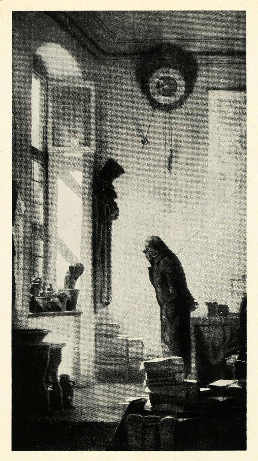 1928 Print Carl Spitzweg Cactus Friend Clock Morning German Romanticis ...