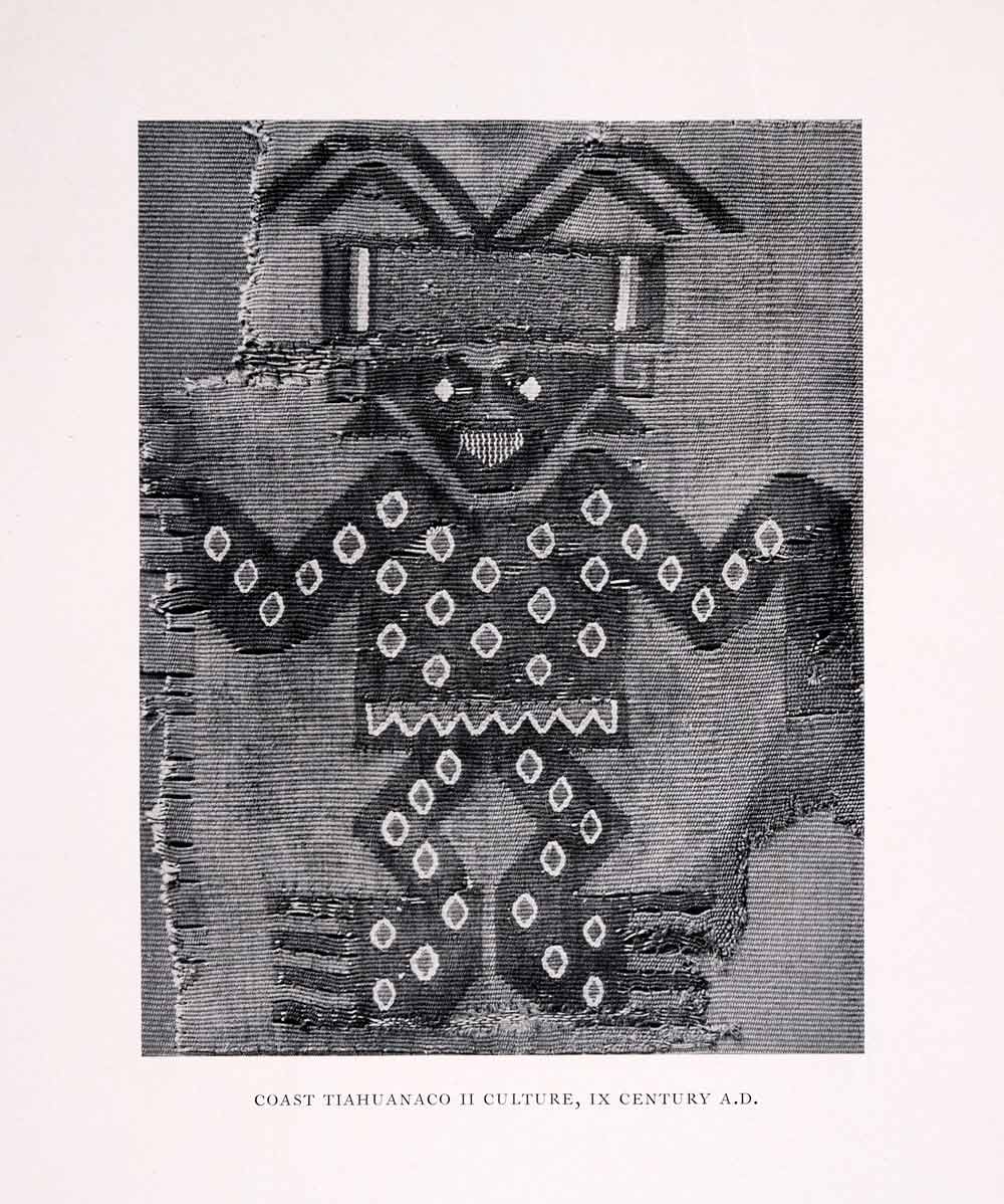 1930 Halftone Print Tiwanaku Tiahuanaco Bolivia Textile Headdress Cost ...