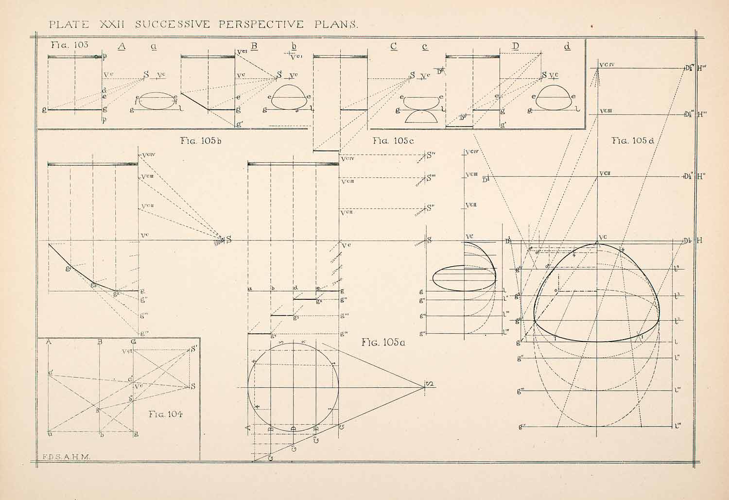 1882 Wood Engraving Successive Perspective Plans William Robert Ware X ...