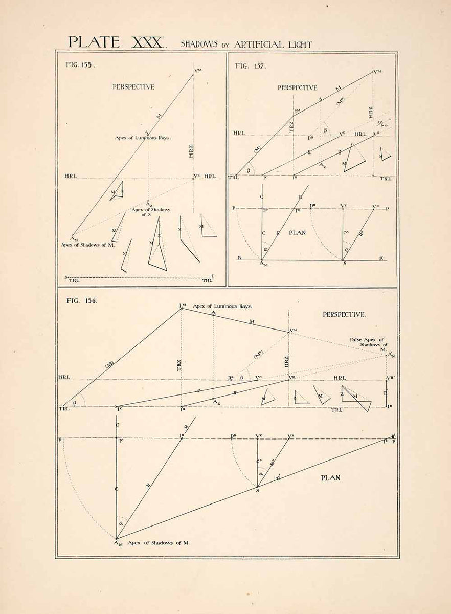 1882 Wood Engraving WIlliam Ware Architect Perspective Shadows Artific ...
