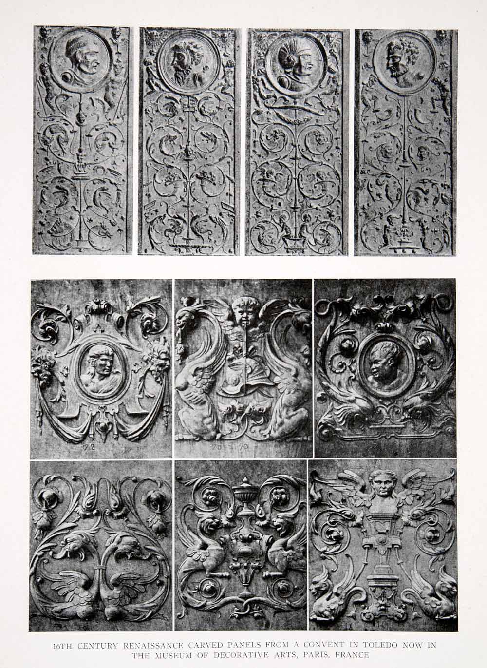 1925 Print Renaissance Carved Panels Convent Toledo Museum Paris Franc ...