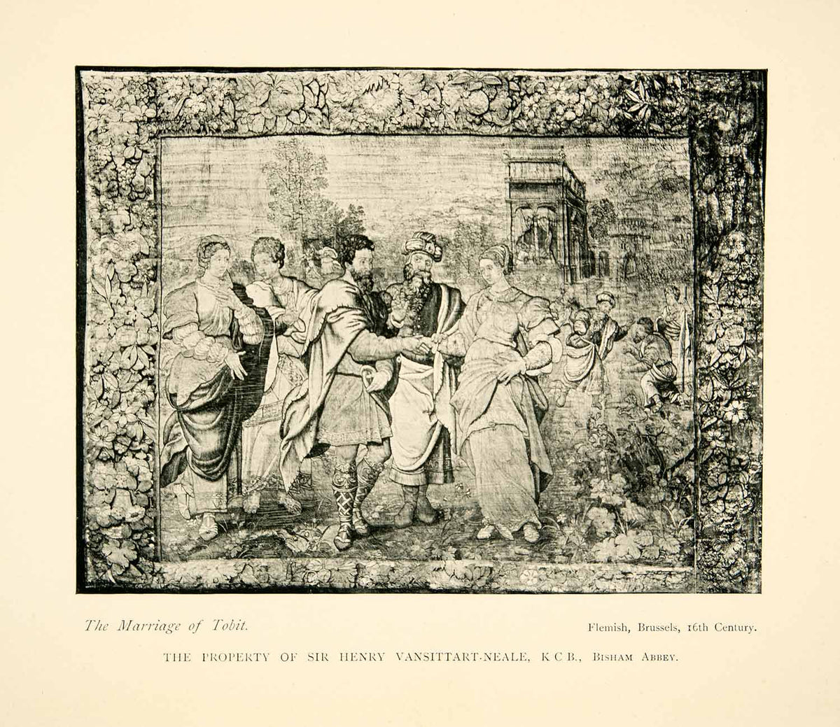 1906 Print Marriage Tobit 16th Century Henry Vansittart Neale Tobias X ...