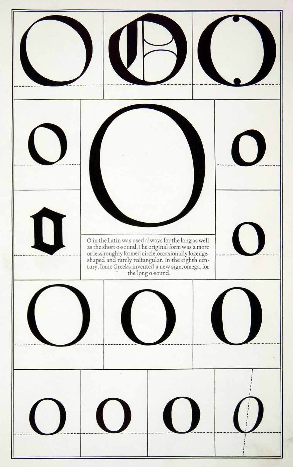 1942 Print Letter O Latin Greek Omega Alphabet Typeface Frederic Goudy ...