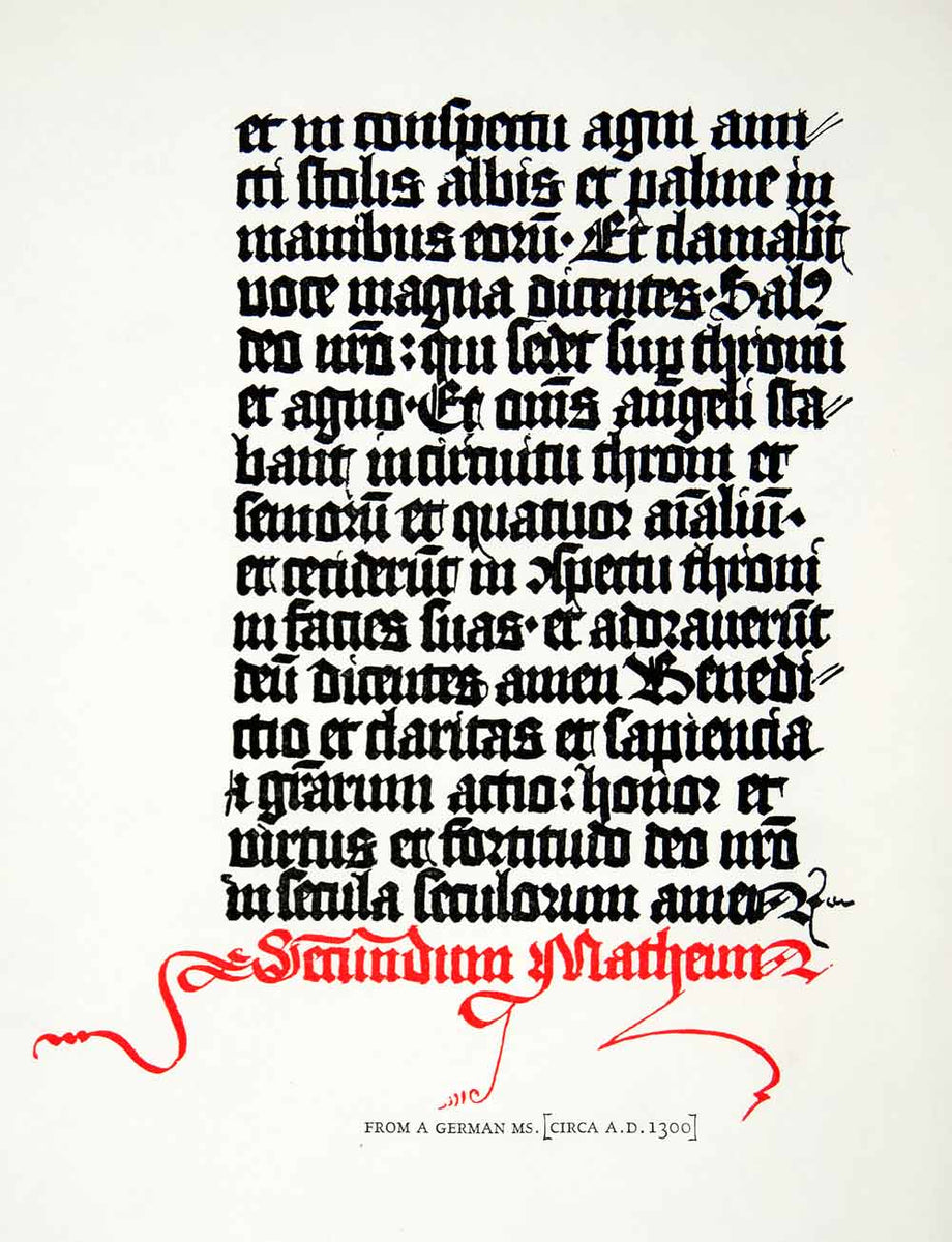 1942 Print Typeface Typography German Manuscript Medieval Lettering Fo ...