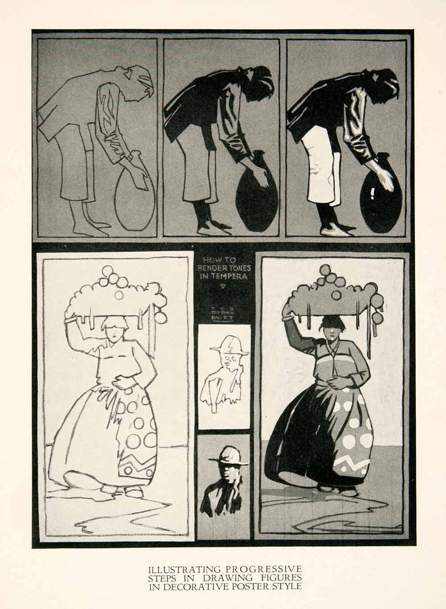1929 Print Decorative Poster Elements Artistry Progressive Drawing Fig ...