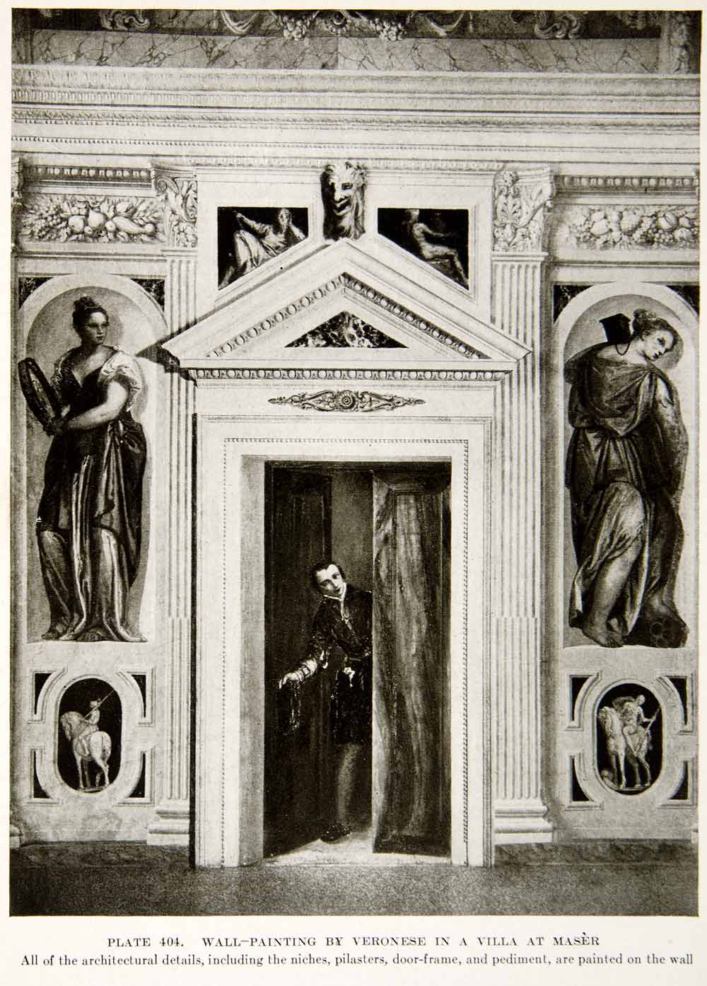 1926 Print Interior Design Decoration Veronese Villa Maser Architectur ...