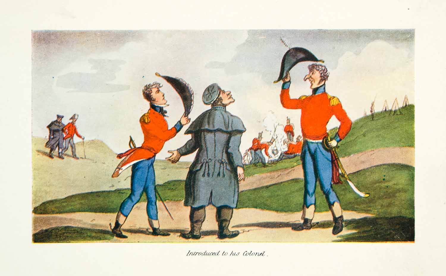 1904 Color Print Colonel Johnny Newcome British Army Napoleonic War Un ...