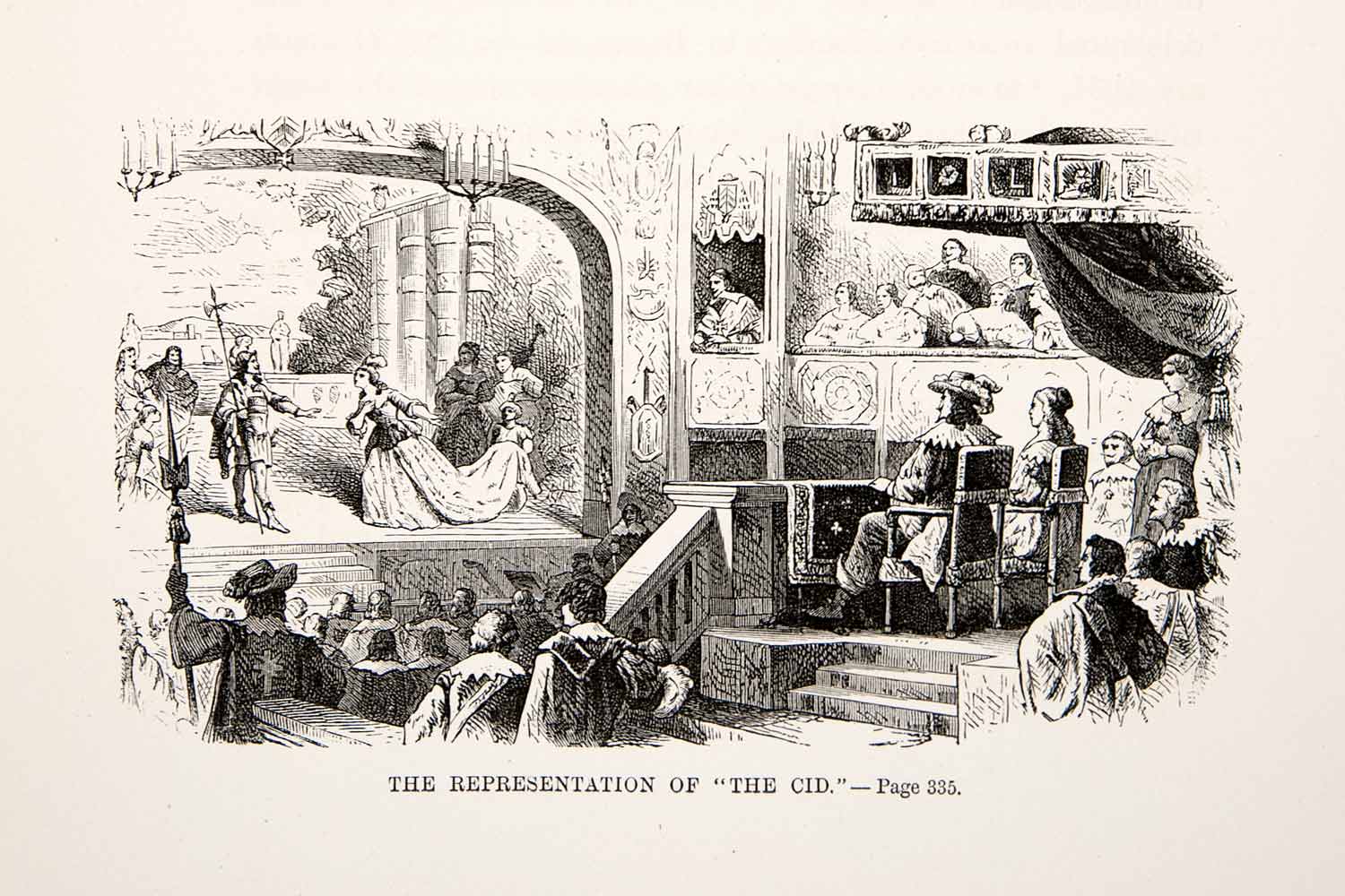 1875 Woodcut Alphonse Neuville Cid Corneille Theater Tragi-Comedie 17t ...