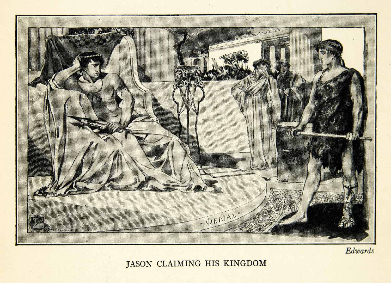 1918 Print Greek Mythology Hero Jason Kingdom Golden Fleece Greece XEB ...