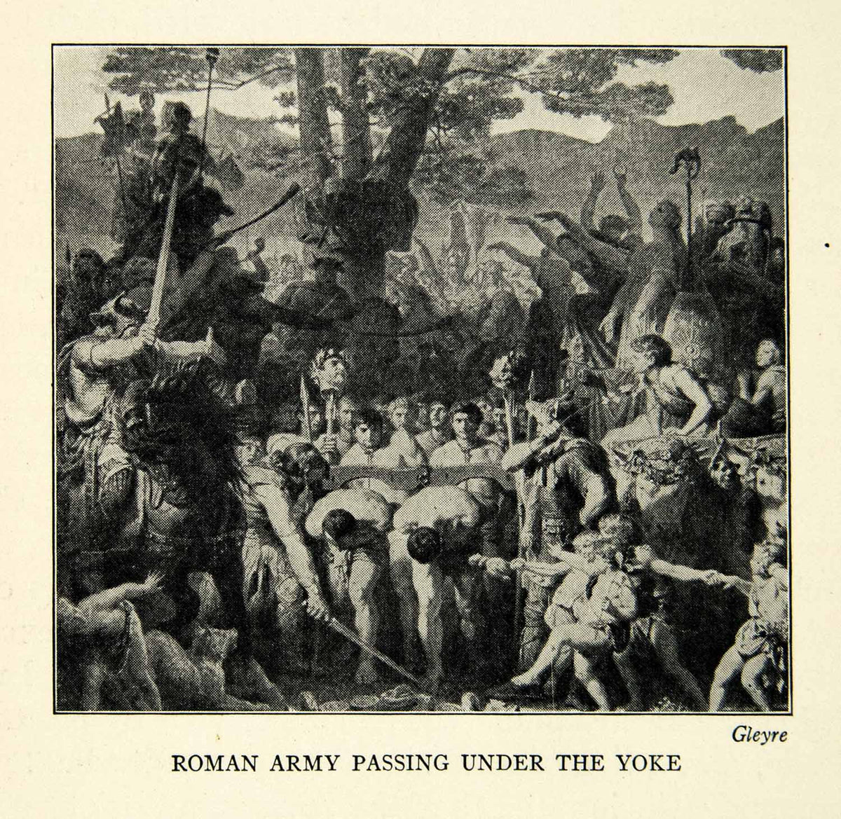 1918 Print Ancient Roman Army Yoke Humiliation Military Archaeology Ro ...