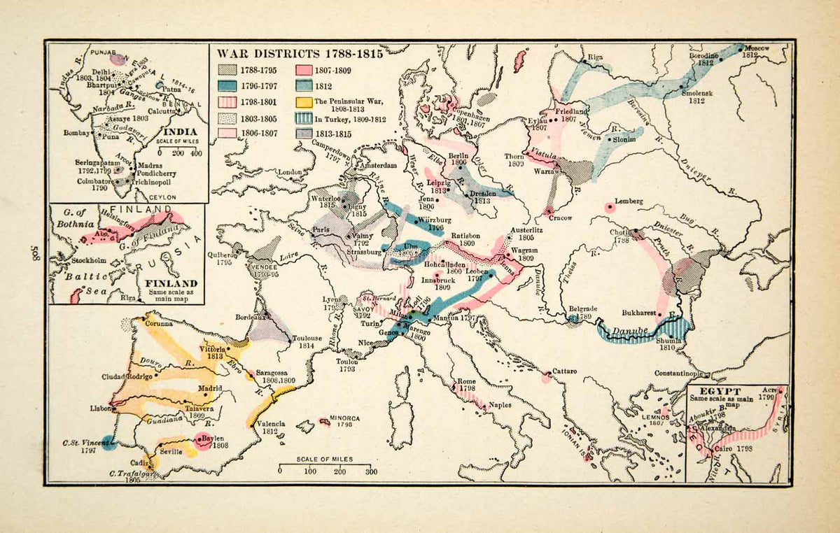 1918 Print Map Europe War Districts Locations Germany France Spain XEC ...