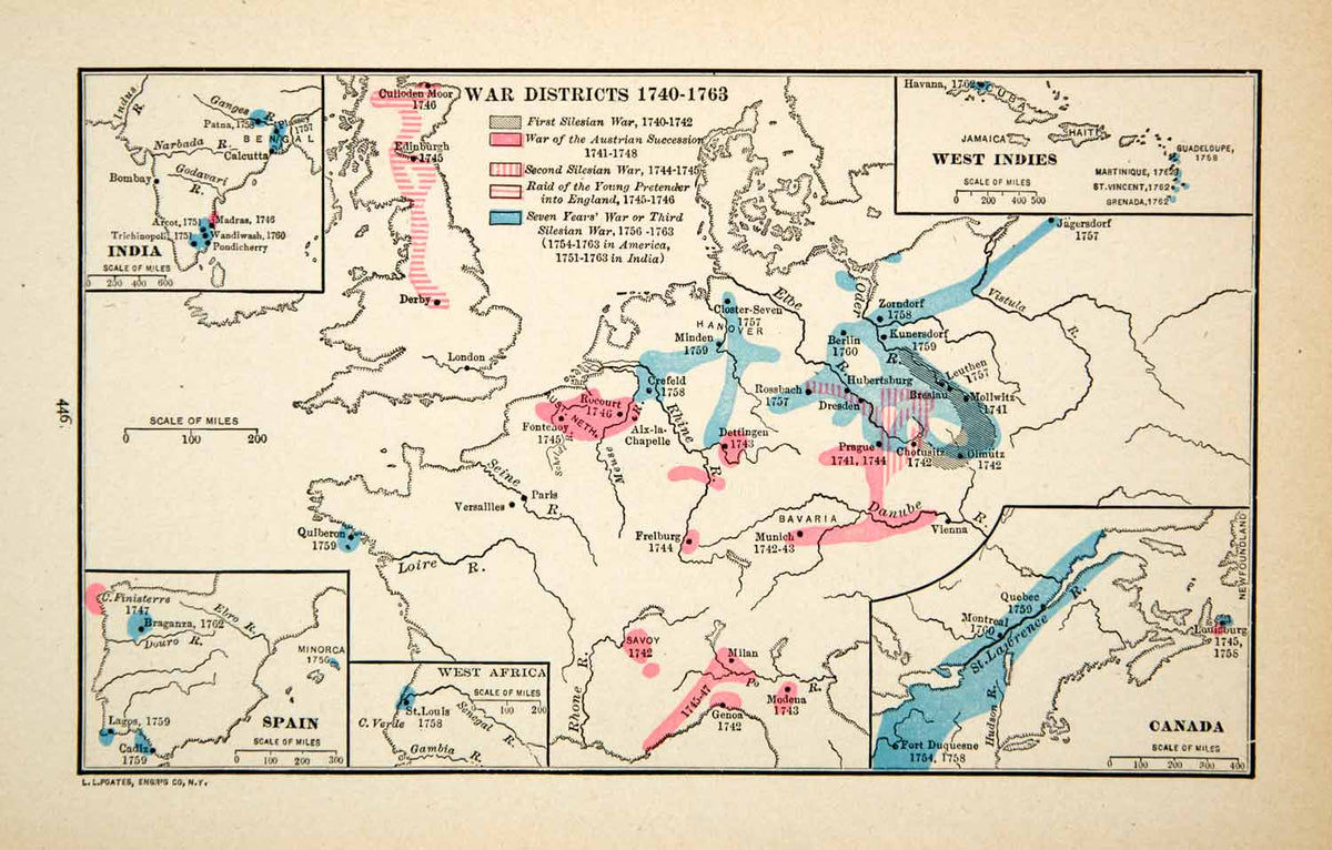 1918 Print Map Europe War Districts England Germany France Silesian XE ...