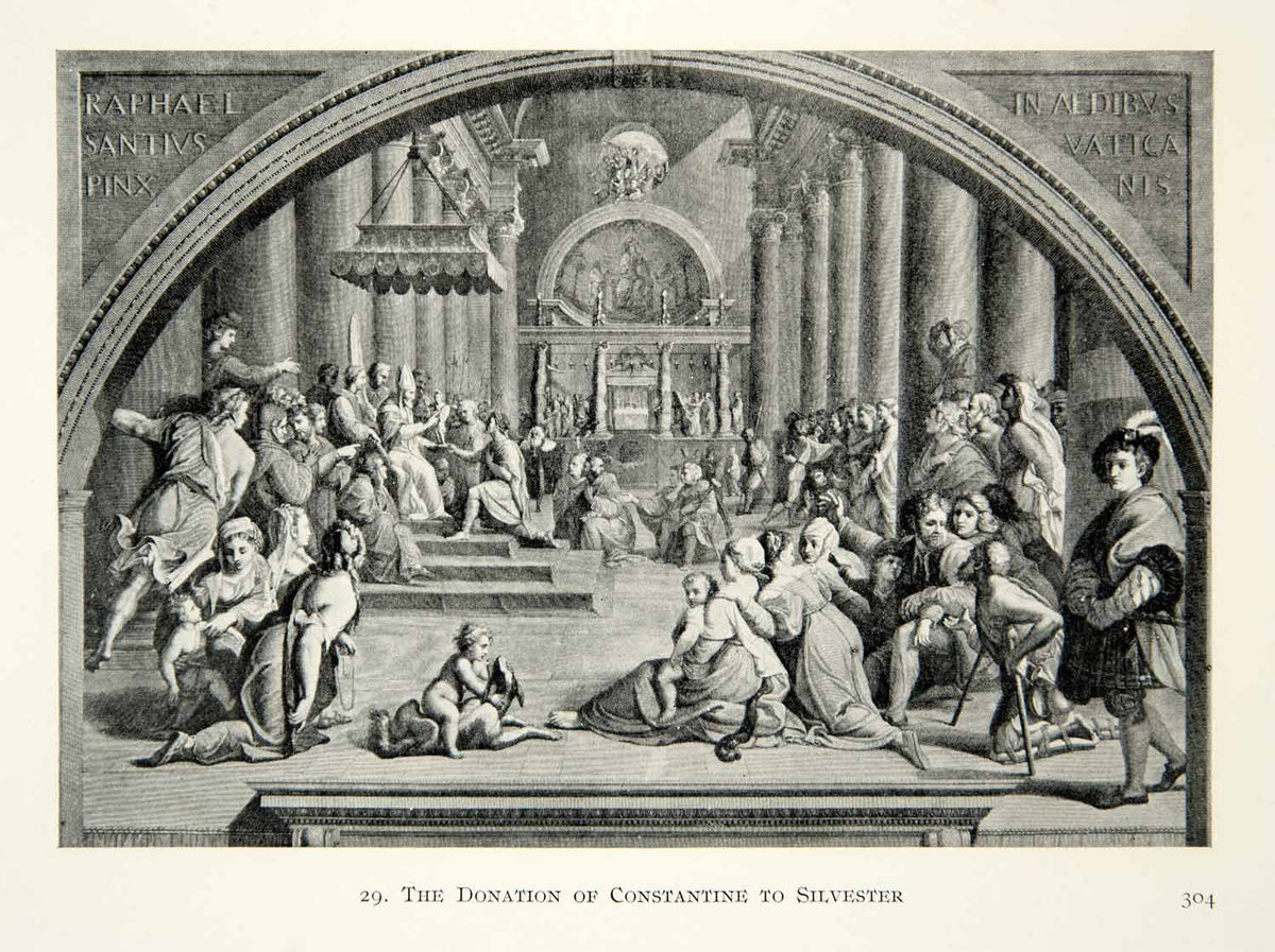 1915 Print Donation Constantine Silvester Historic Event Religion Crow ...