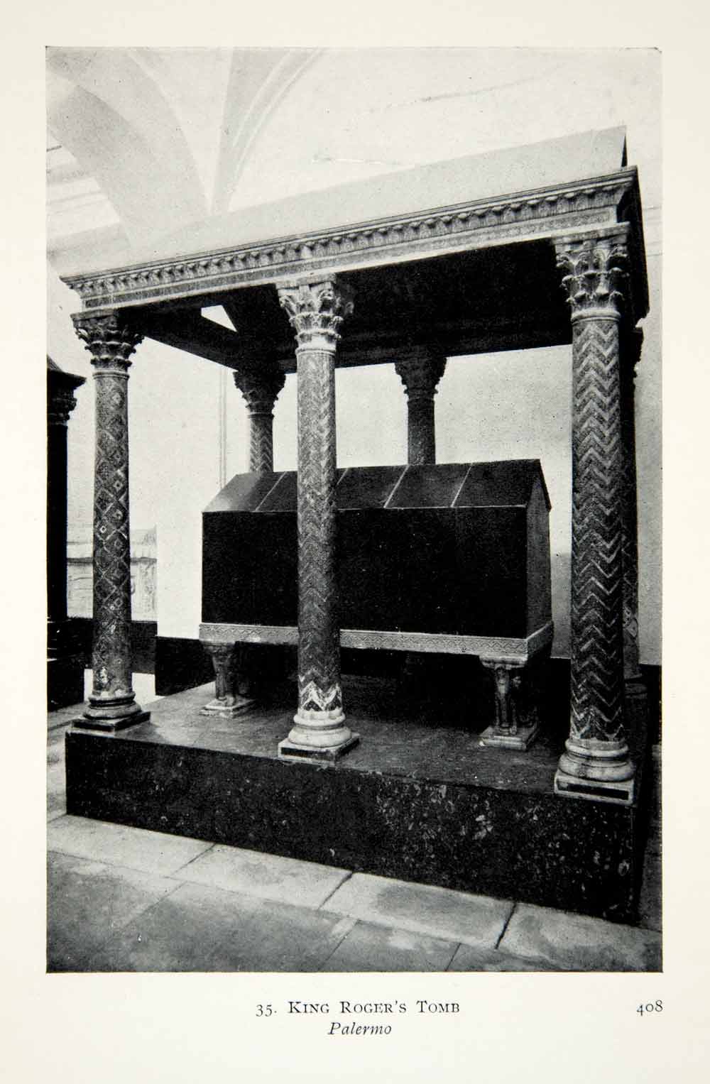 1915 Print King Roger Tomb Palermo Italy Historic Royalty Death Burial ...