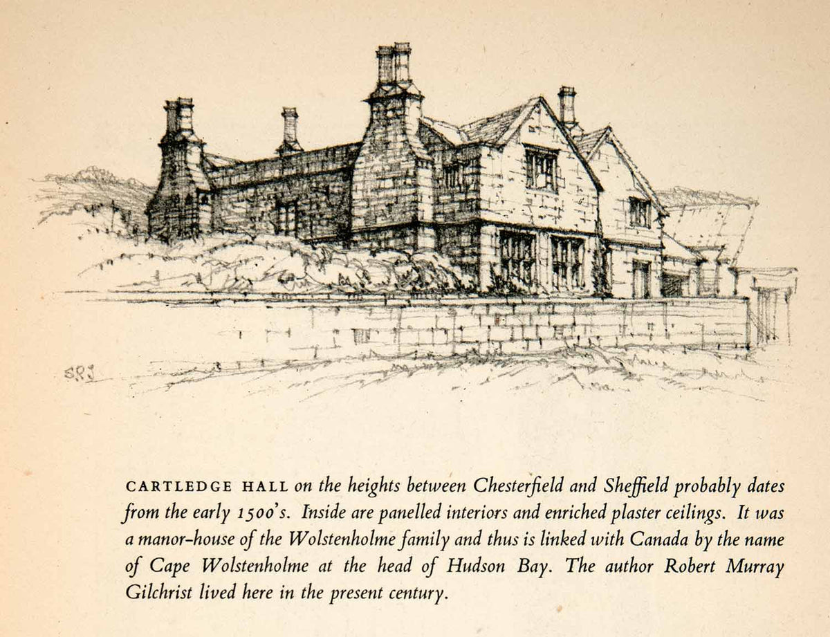 1950 Print Cartledge Hall House Brick Stone Road Derbyshire England Sy ...