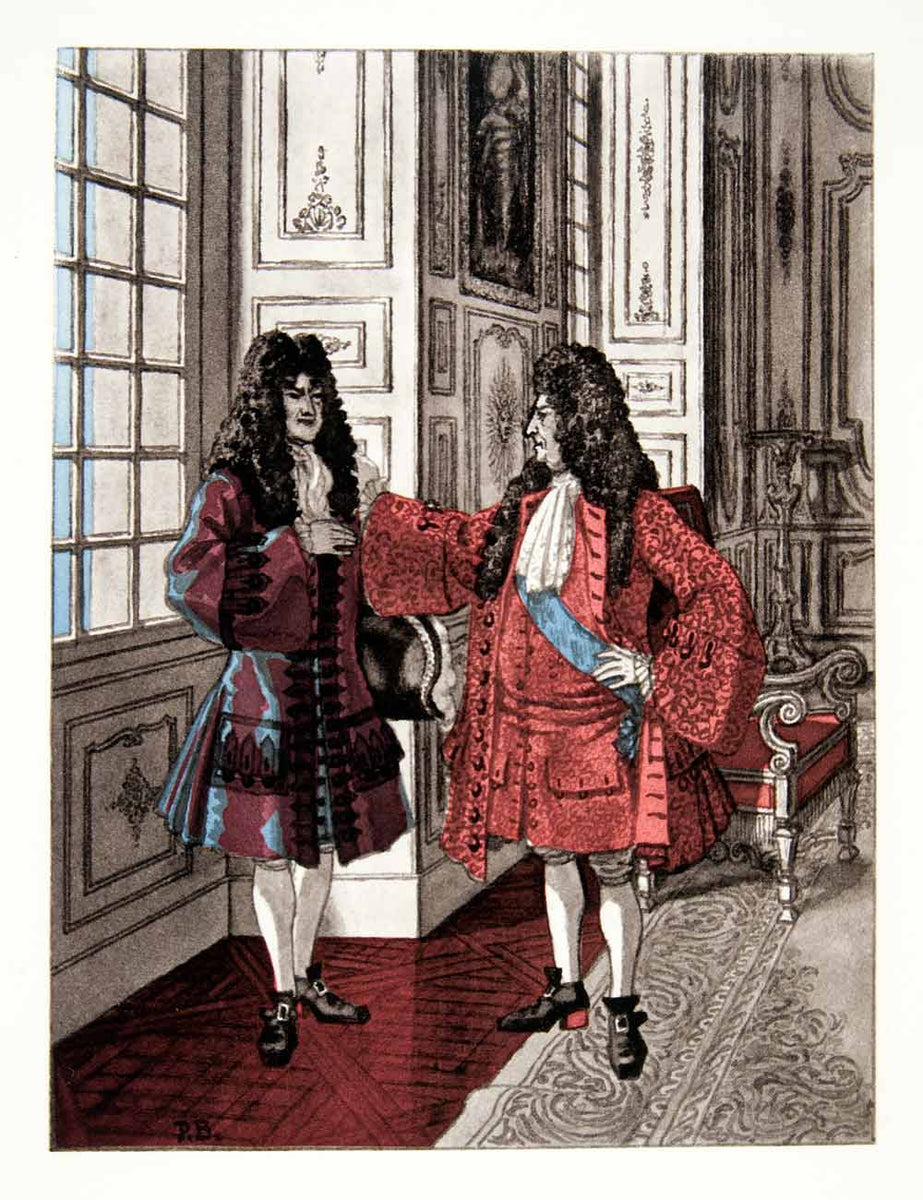 1959 Photolithograph Brissaud Art King Louis XIV Royalty Dying Histori ...