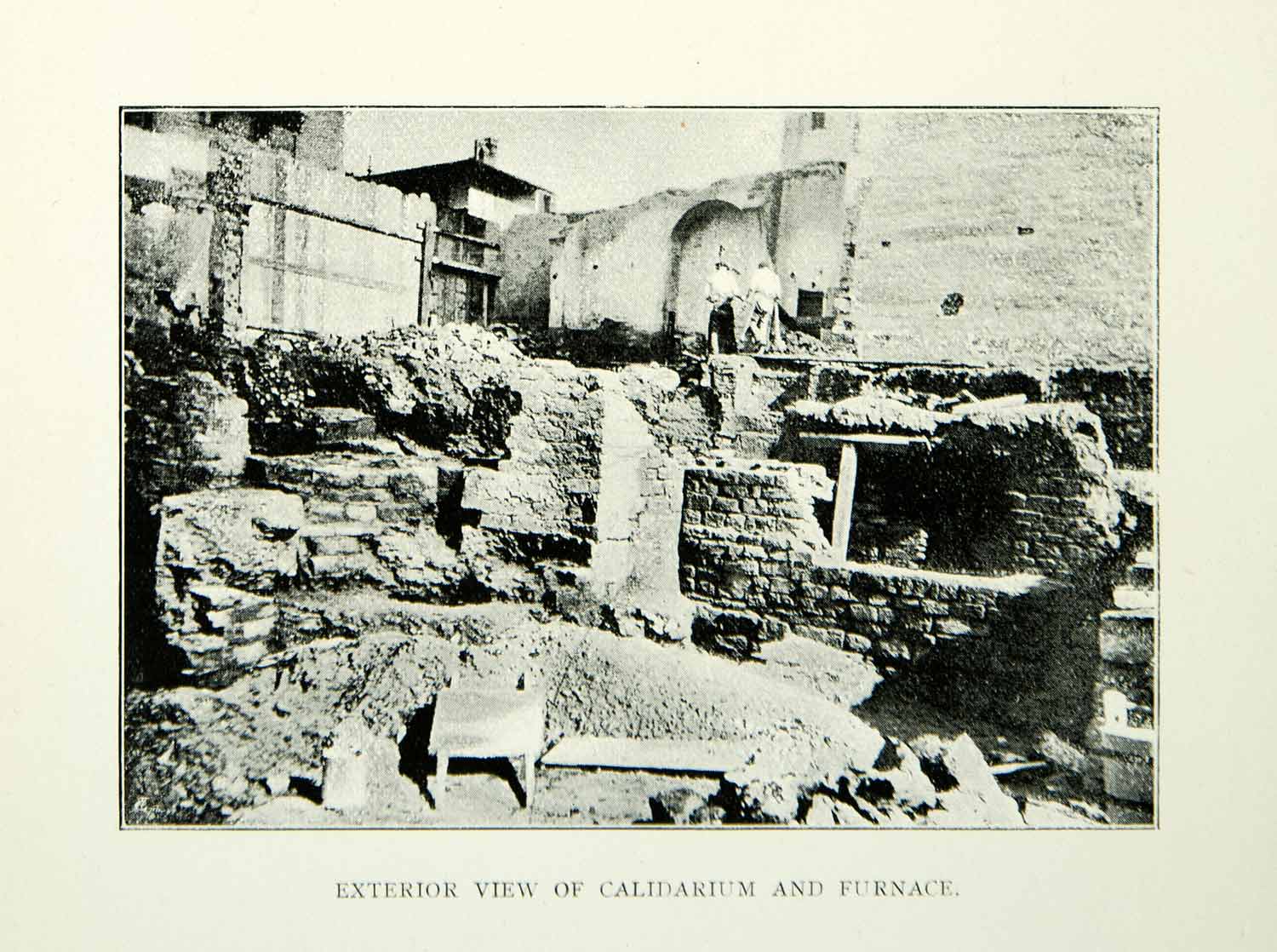1894 Print Calidarium Furnace Ancient Roman Archeological Site View Ru ...