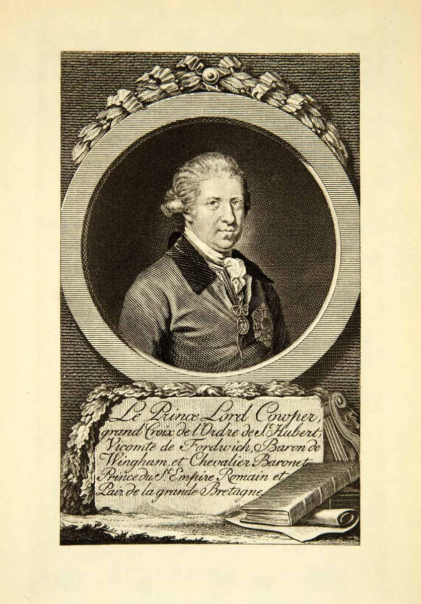 1911 Photogravure Portrait William Cowper English Politician Lord XEGA ...