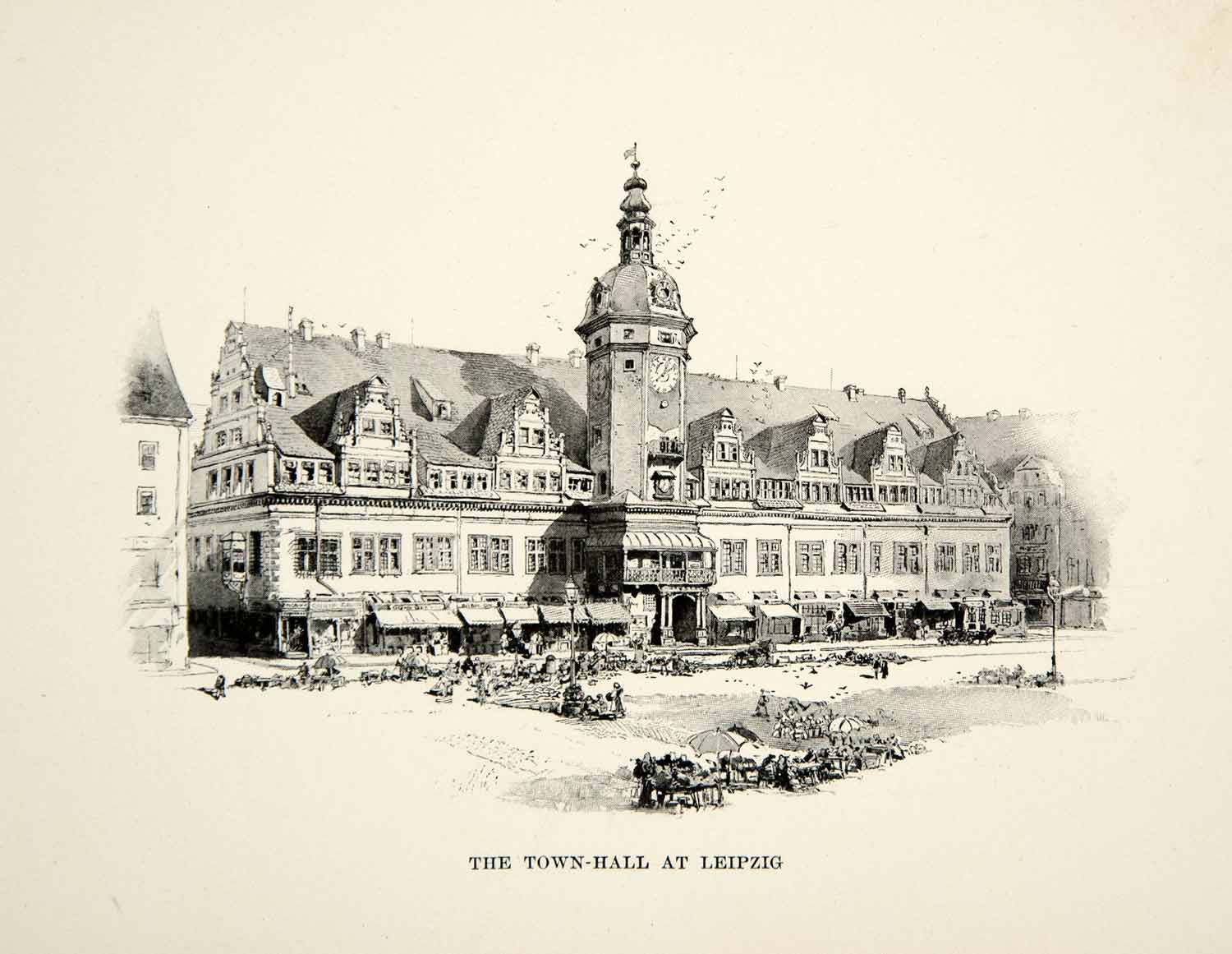 1896 Print Leipzig Town Hall Napoleonic Wars Sixth Coalition Prussian ...