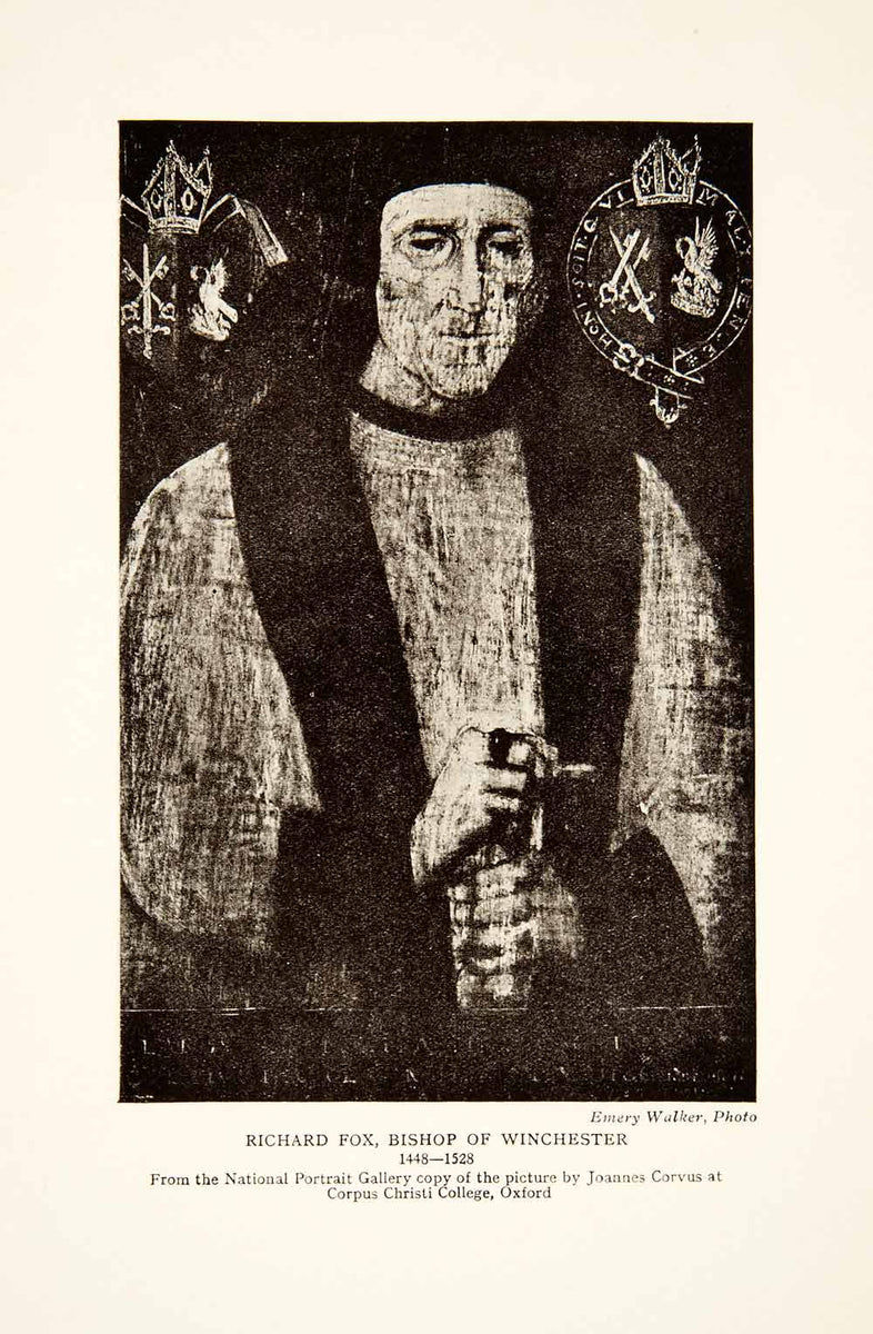 1914 Print Richard Fox Bishop Winchester England Portrait Religion Cos ...