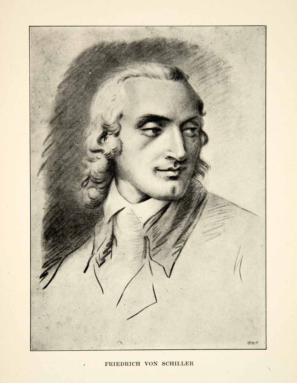 1903 Print Portrait Friedrich Von Schiller German Poet Philosopher XEH ...