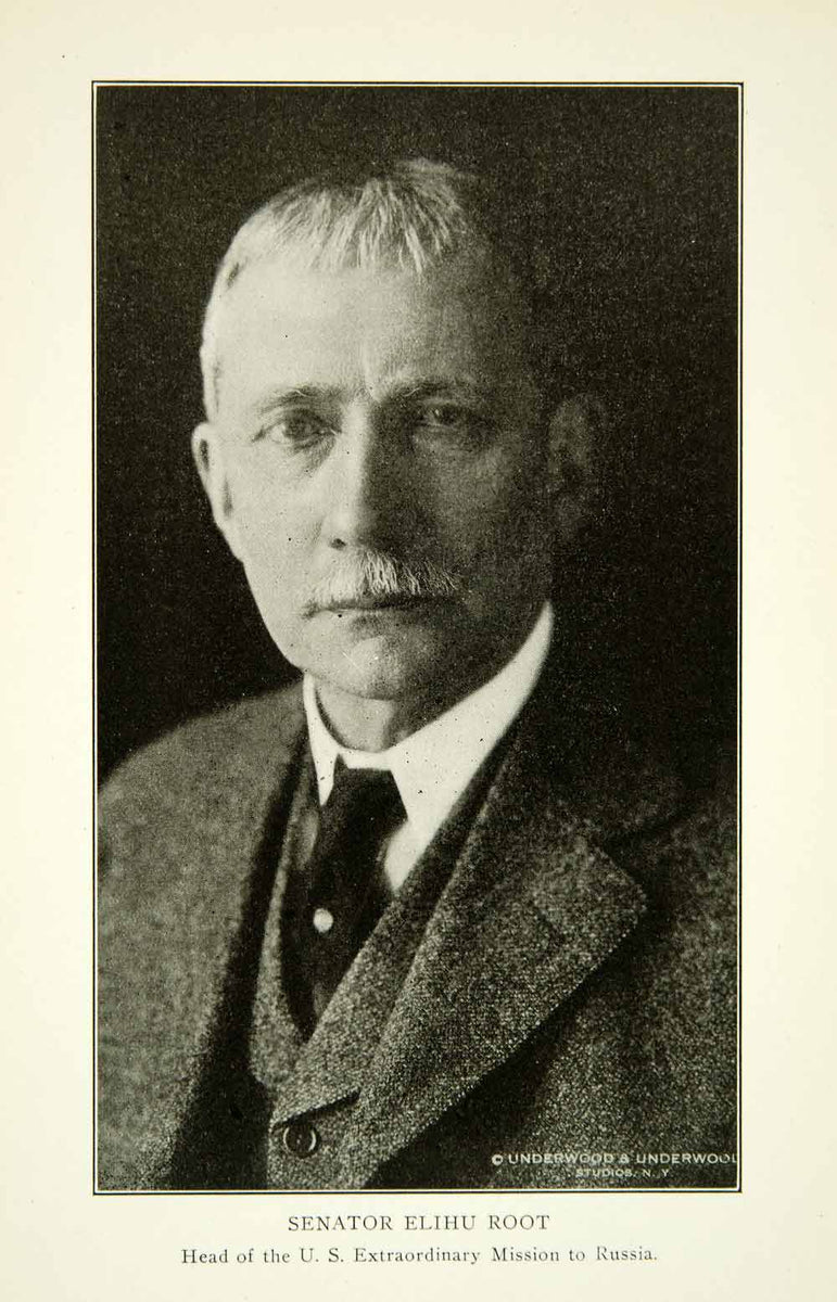 1918 Print Senator Elihu Root Portrait Suit Russia American Nobel Peac ...