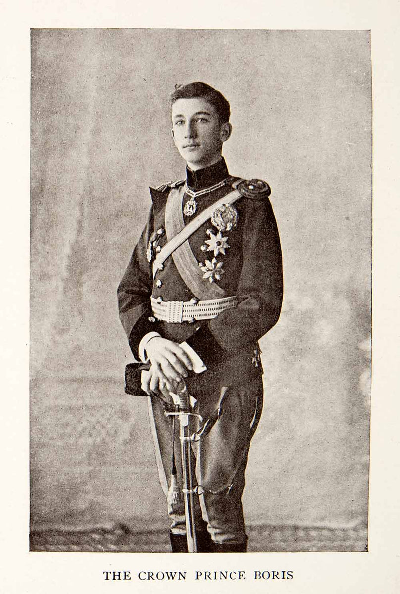 1913 Print Bulgaria Crown Prince Boris III Uniform Royal Sword Balkan ...